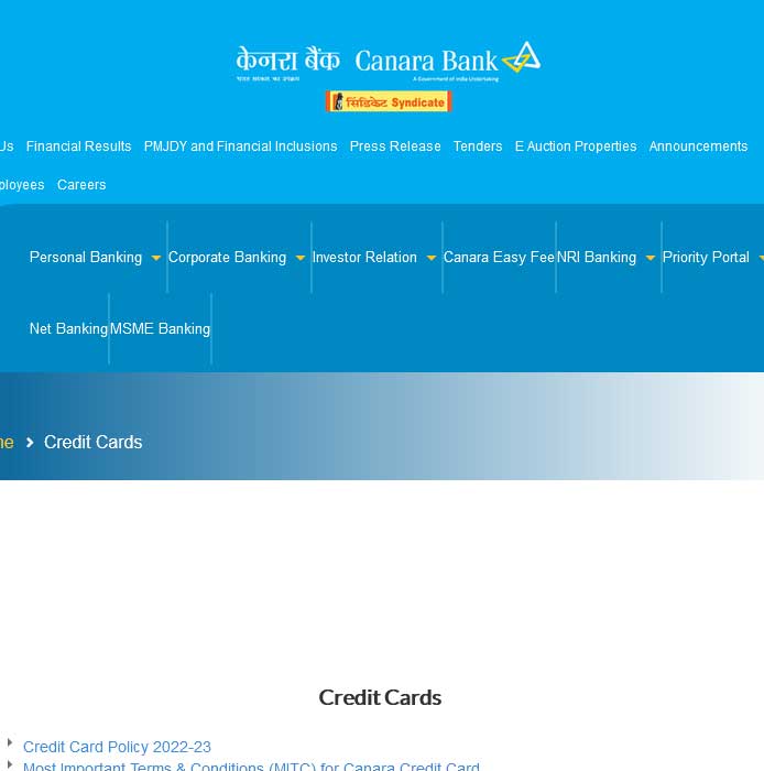 Canara Bank Credit Card Apply 2023 Review – Types Details